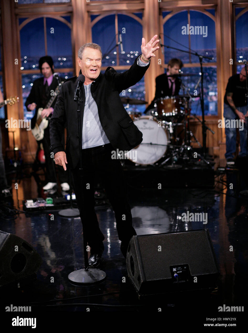 Musician Glen Campbell performs during a segment of 'The Late Late Show ...