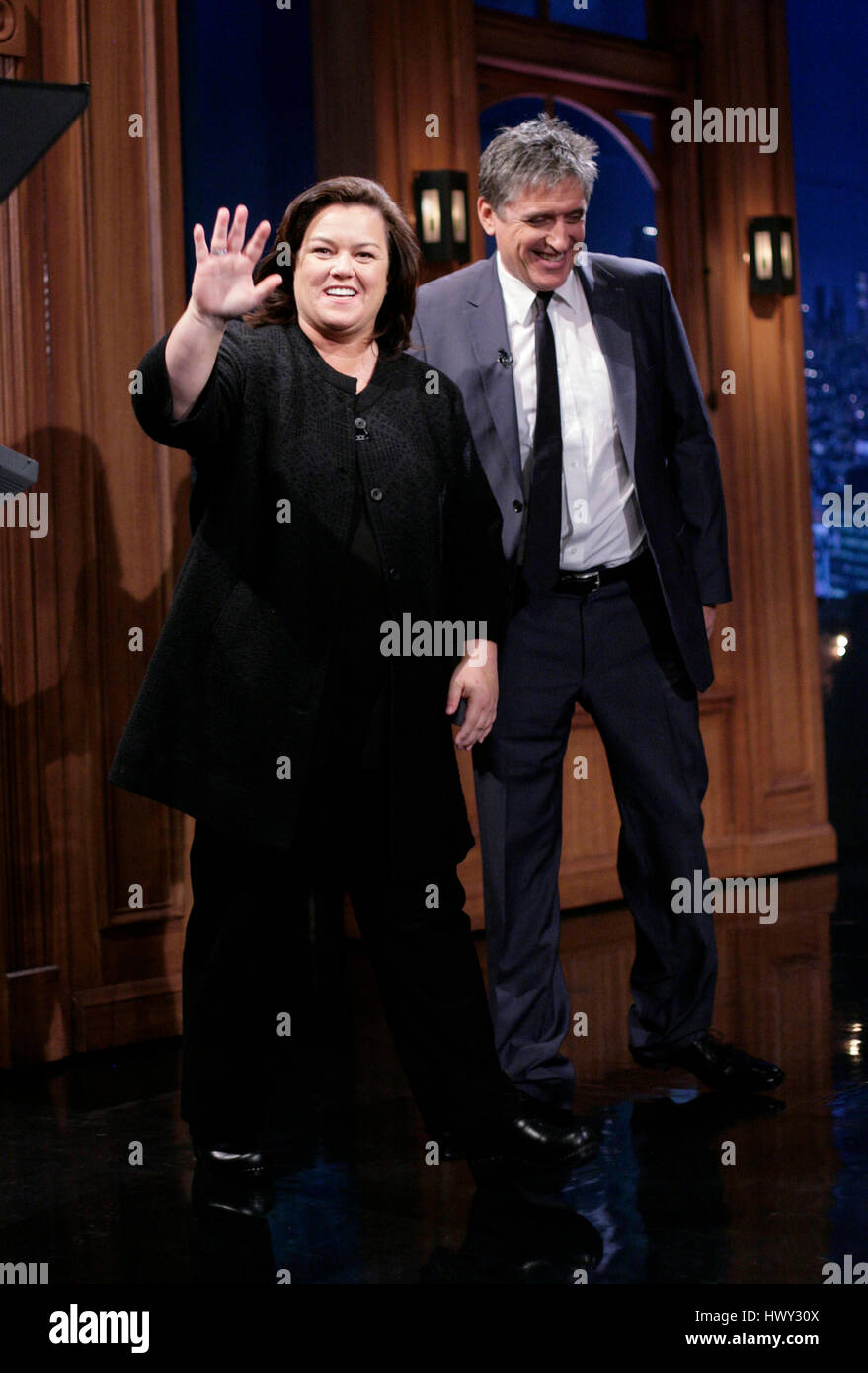 Rosie O'Donnell, left, with host Craig Ferguson during a segment of ...