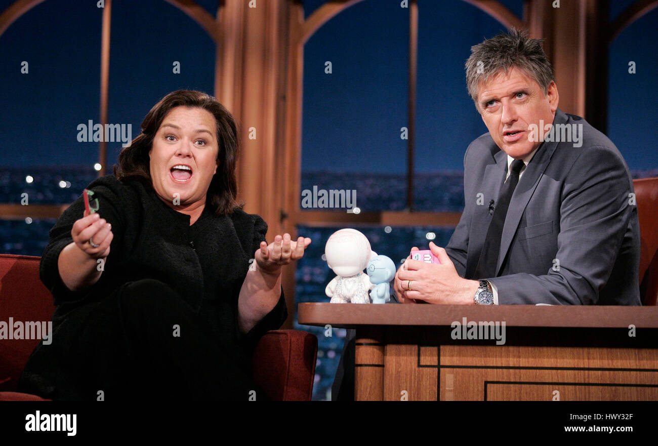 Rosie O'Donnell, left, chats with host Craig Ferguson about Munny toys ...