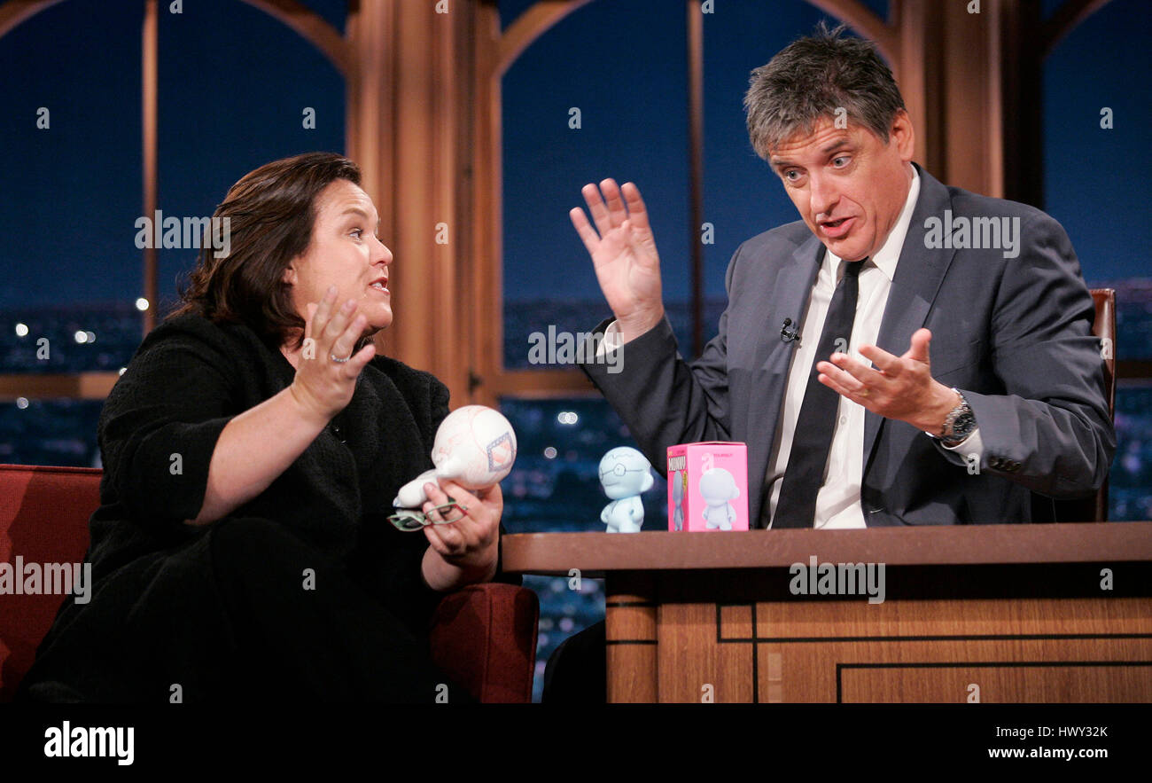 Rosie O'Donnell, left, chats with host Craig Ferguson about Munny toys ...