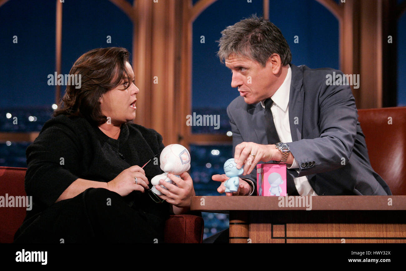 Rosie O'Donnell, left, chats with host Craig Ferguson about Munny toys ...