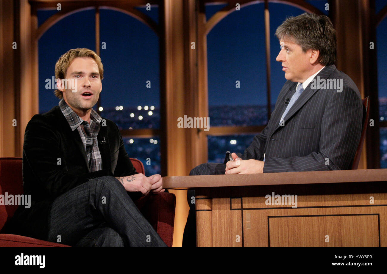 Actor Seann William Scott chats with host Craig Ferguson during a ...