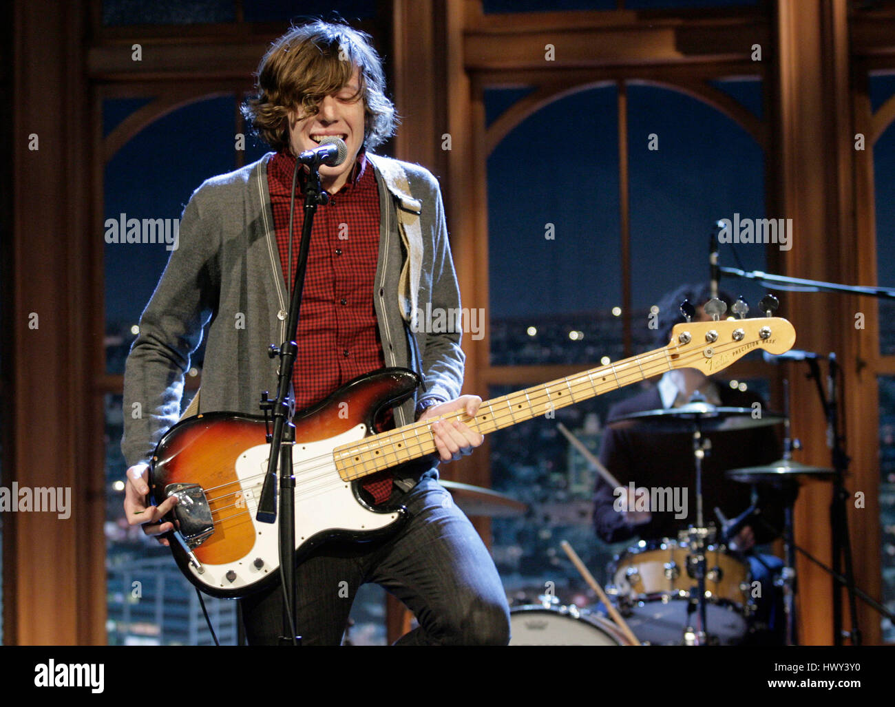 The rock band, 'Tokyo Police Club' with Dave Monk on lead vocals and ...