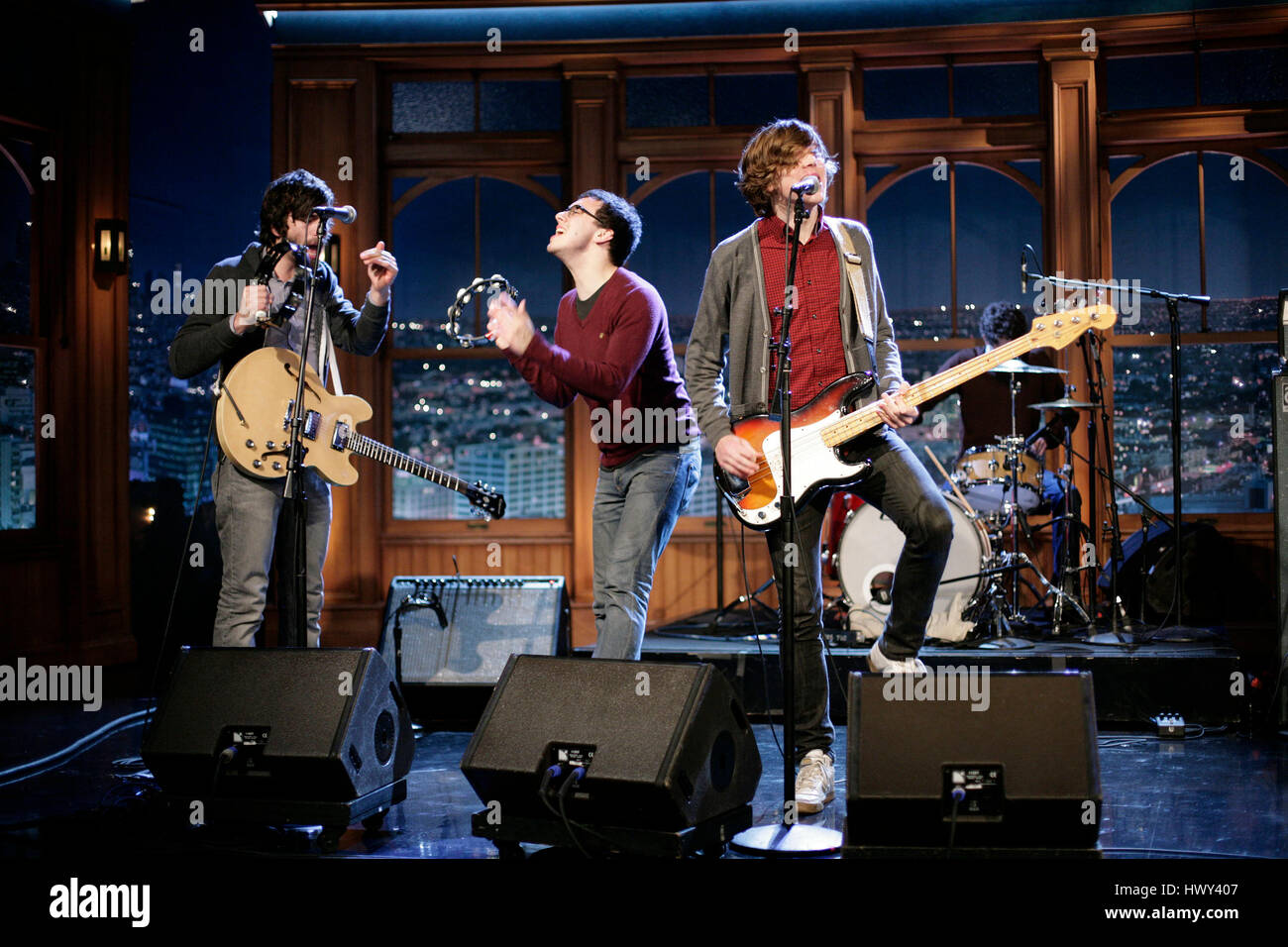 The rock band, 'Tokyo Police Club' with members Dave Monk on lead ...