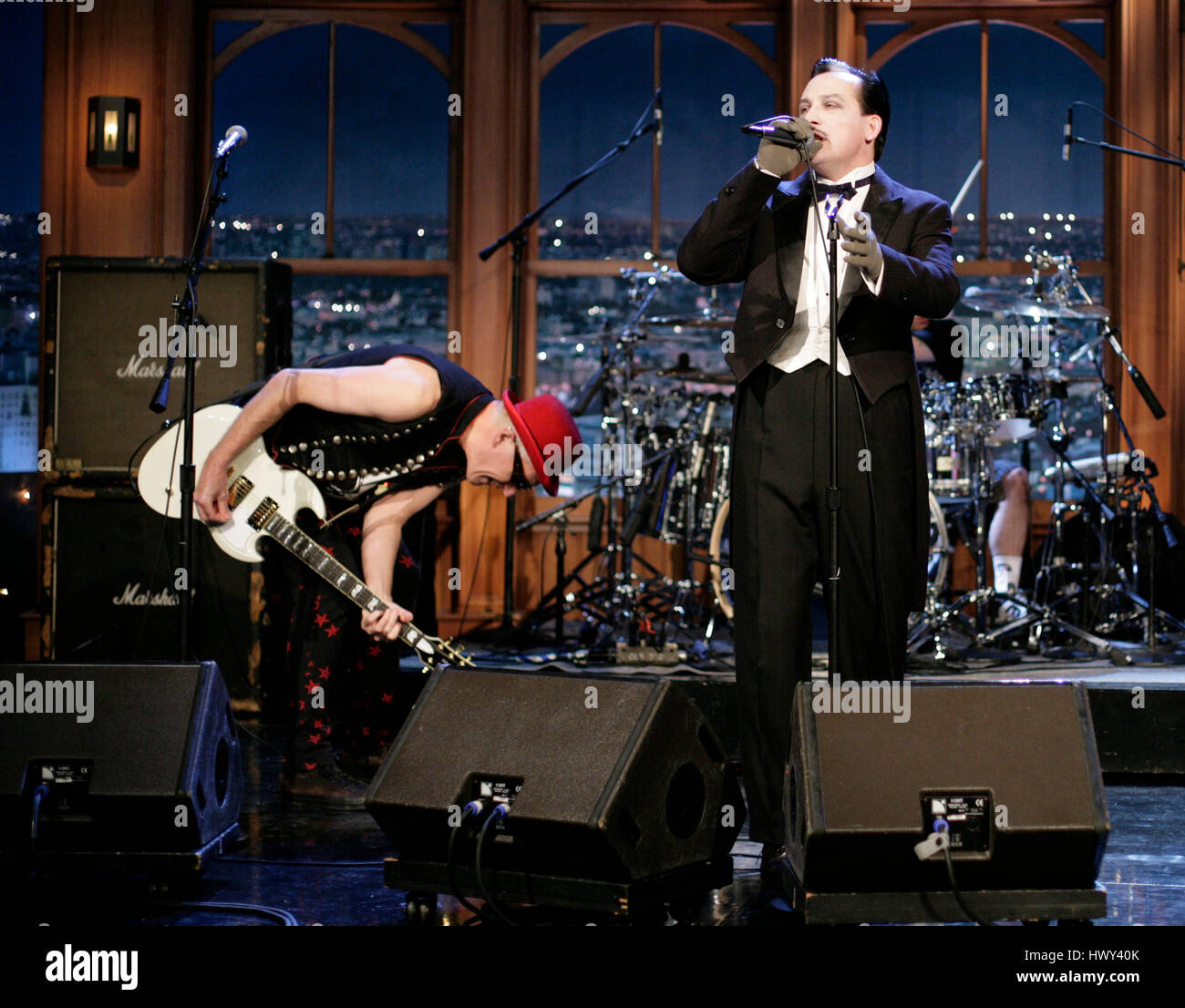 The punk band, 'The Damned" with members, Dave Vanian on lead vocals ...