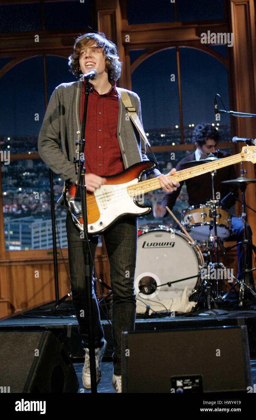 The rock band, 'Tokyo Police Club' with Dave Monk on lead vocals and ...