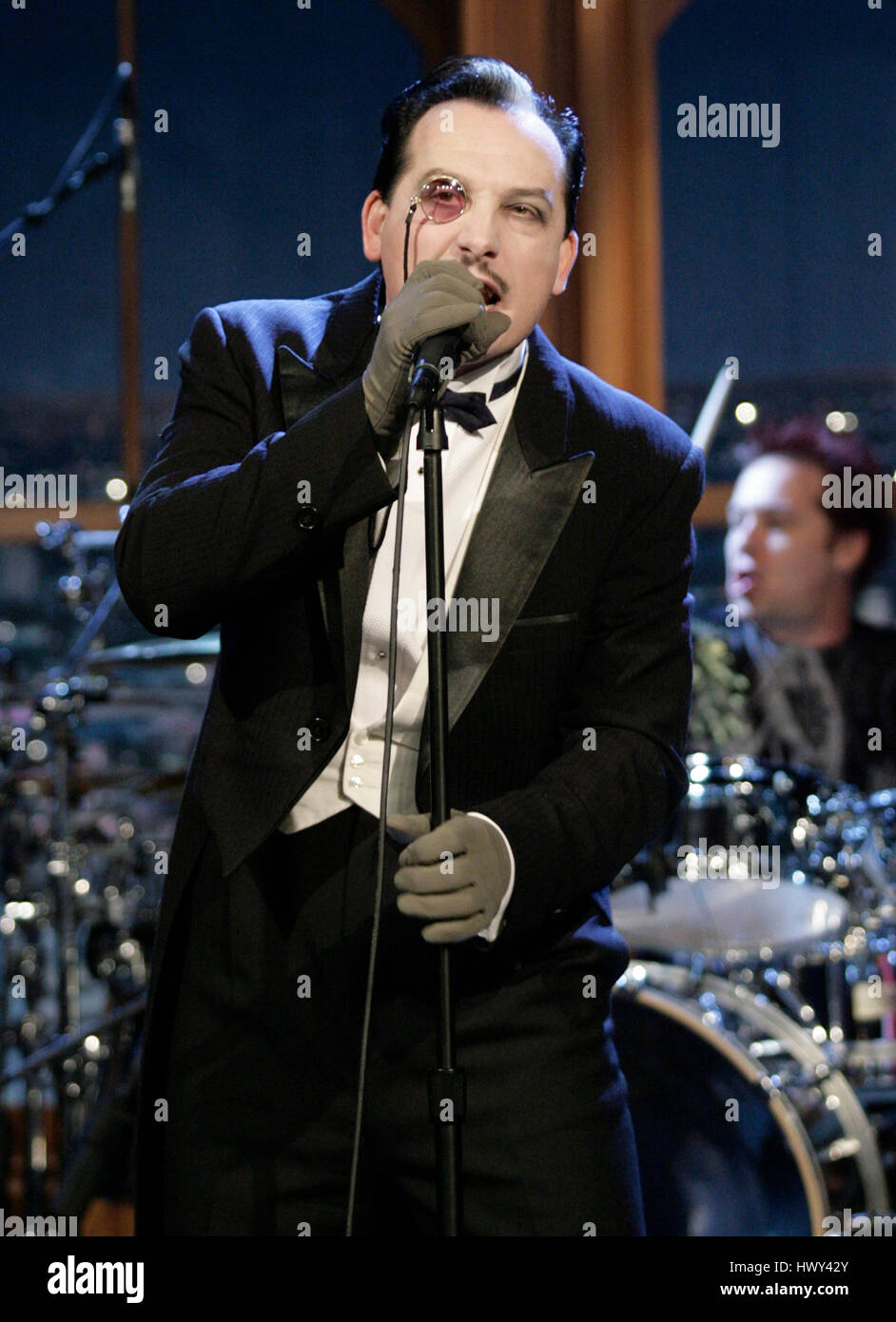 The punk band, 'The Damned" with Dave Vanian on lead vocals perform ...