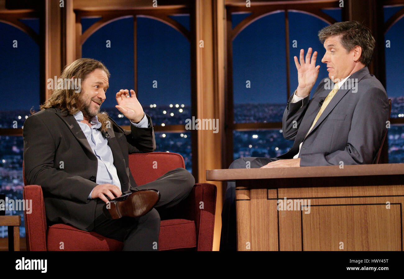 Actor Russell Crowe, left, chats with host Craig Ferguson about ...