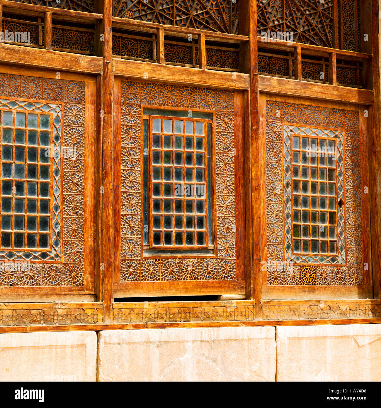 blur in iran shiraz the old persian architecture window and glass in ...