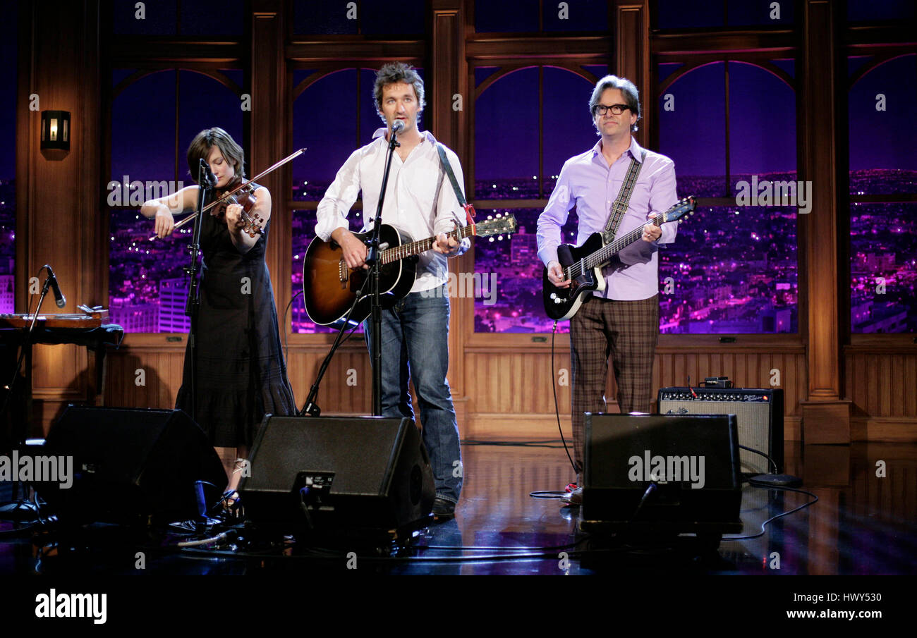 Musician Griffin House, center, and his band perform during a segment ...