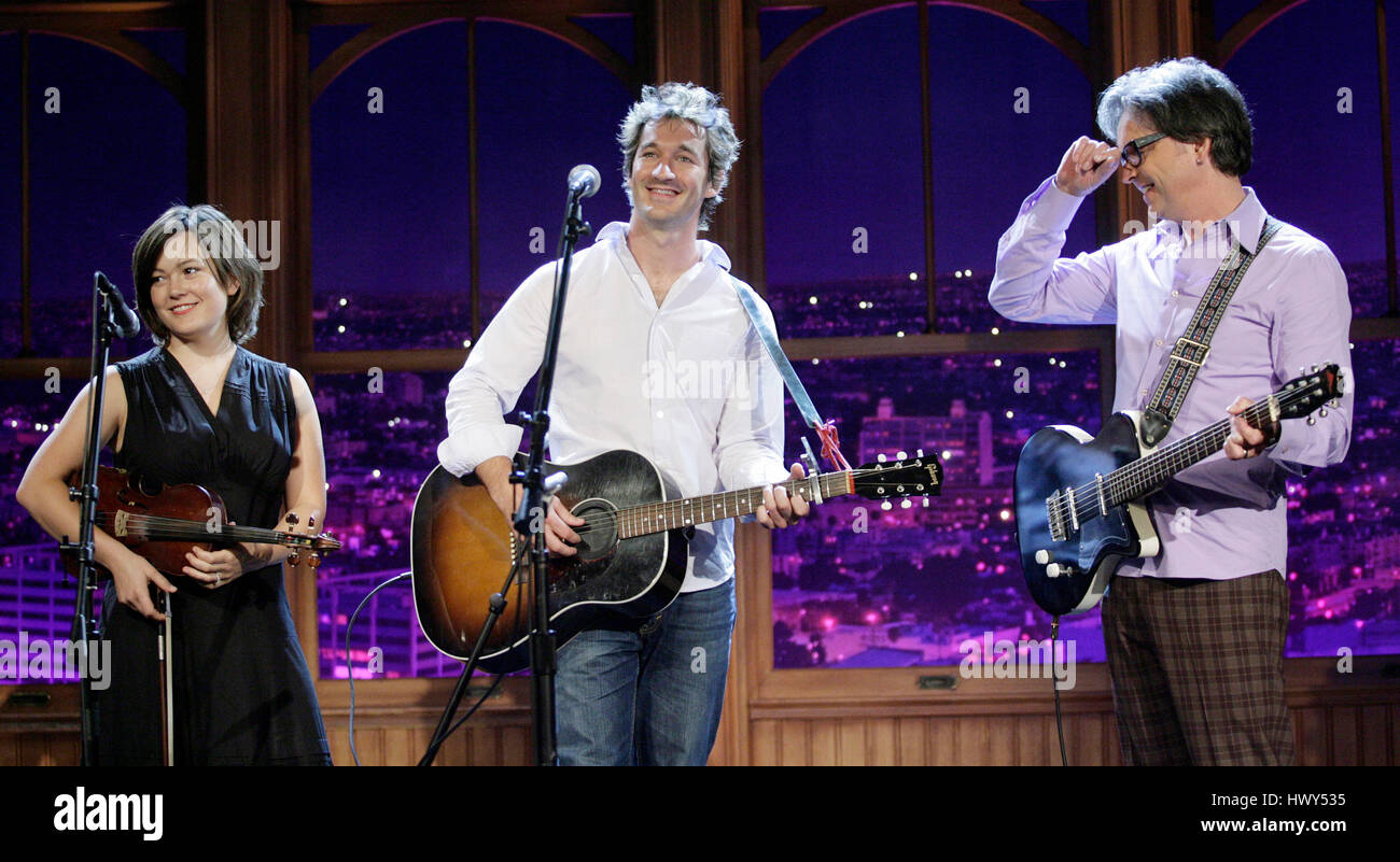 Musician Griffin House, center, and his band perform during a segment ...