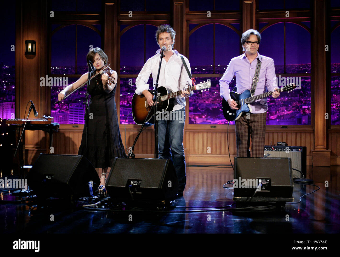 Musician Griffin House, center, and his band perform during a segment ...