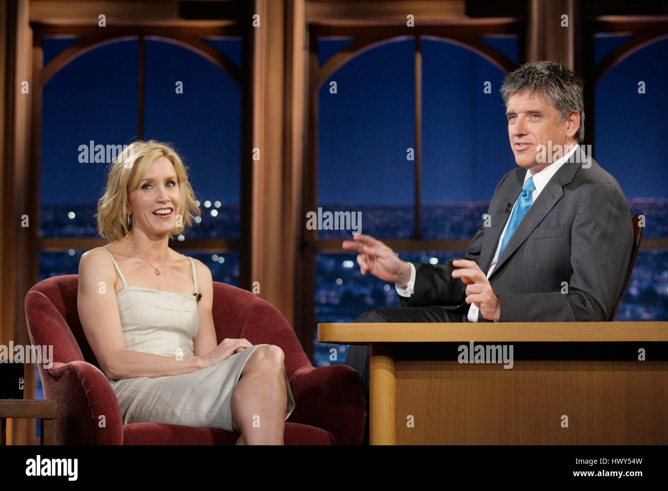 Actress Felicity Huffman, left, chats with host Craig Ferguson during a ...