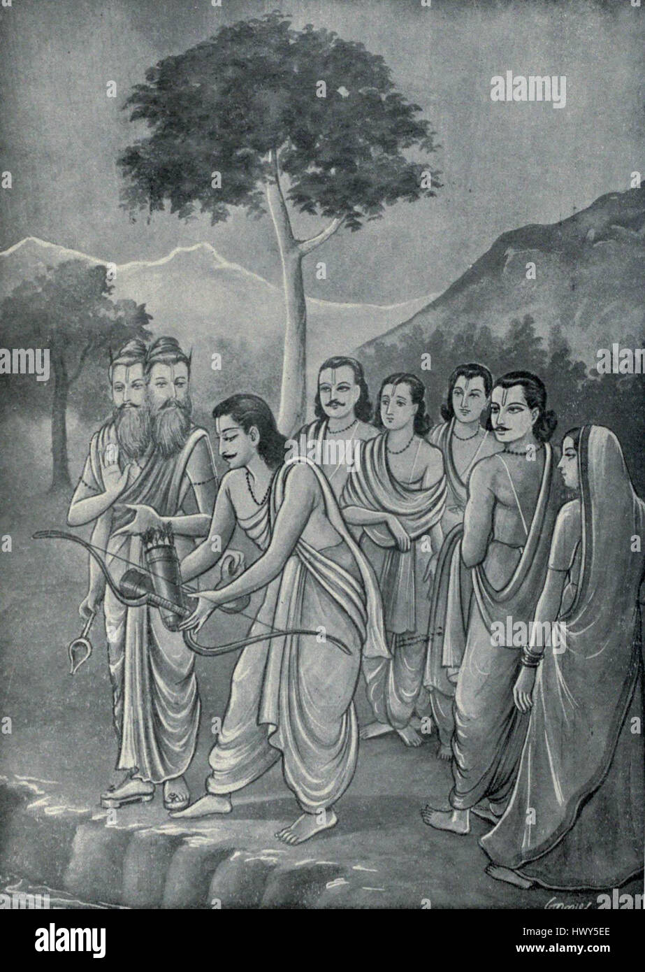In this scene from the Mahabharata, Arjuna, a great warrior, is advised ...