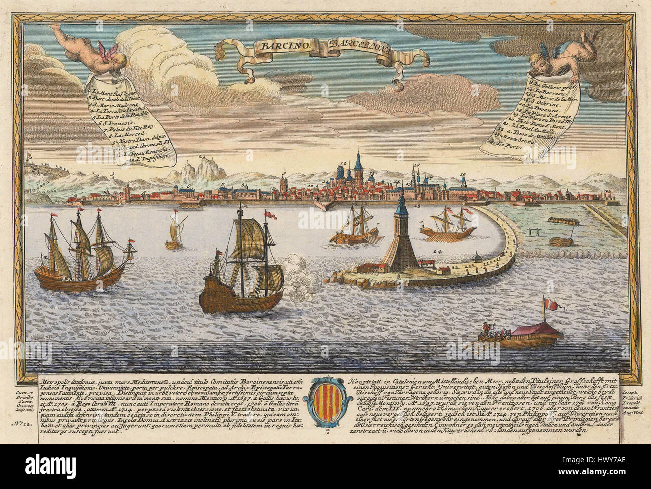 'Barcino' is a historical depiction of ancient Barcelona, painted by ...