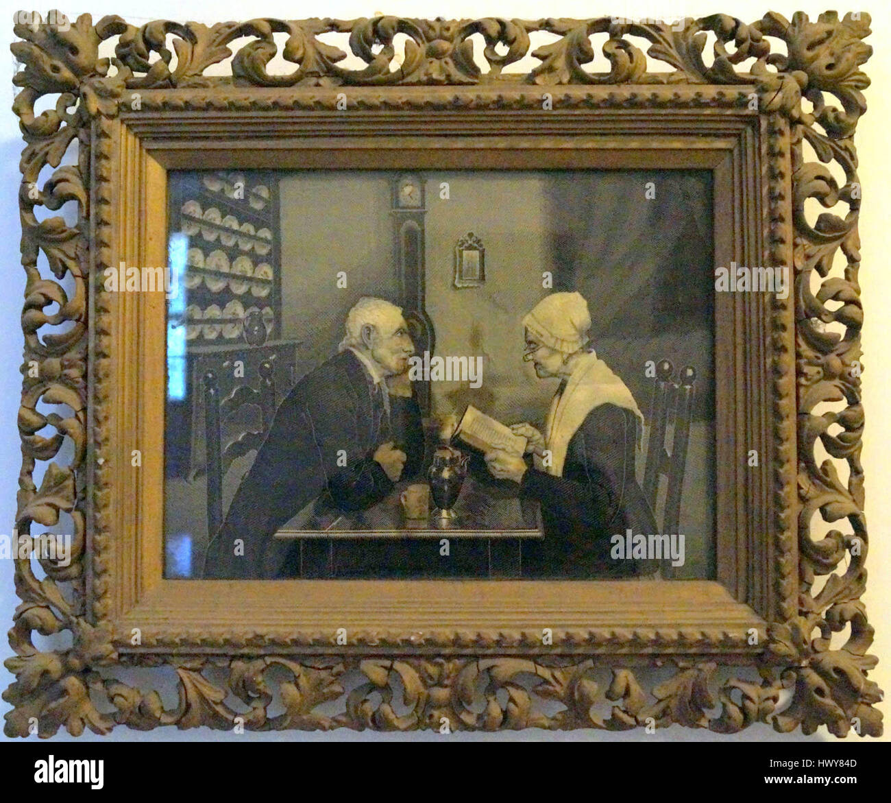 This artwork depicts a scene at New Moti Bagh Palace in Patiala ...