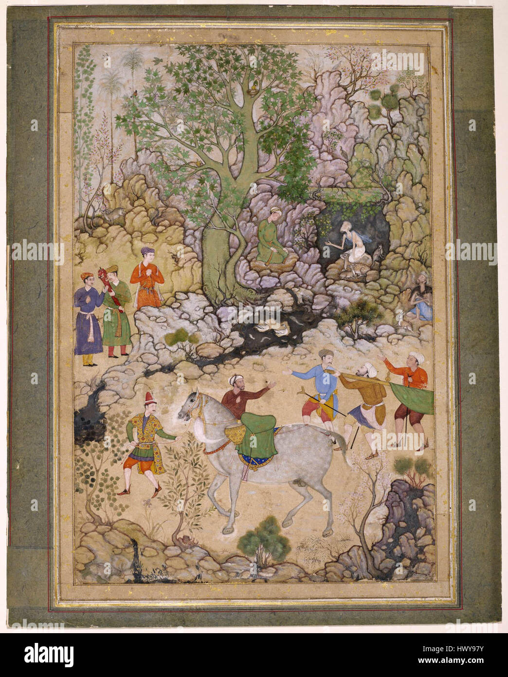 Abd al Samad, A Prince Visits A Hermit, circa 1585 90, Sadruddin Aga ...