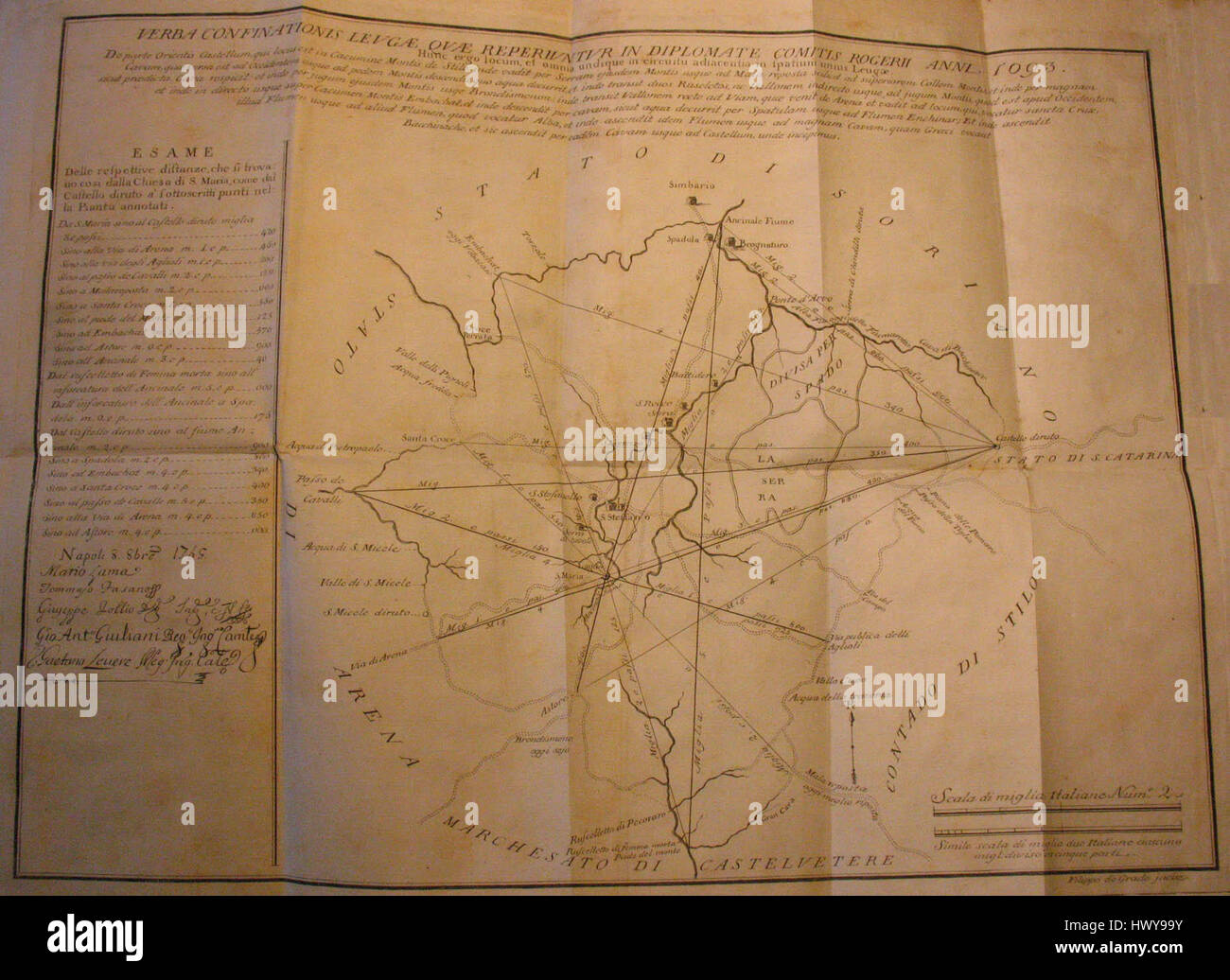 The 'Mappa del feudo' (1765) is a map depicting the lands surrounding ...