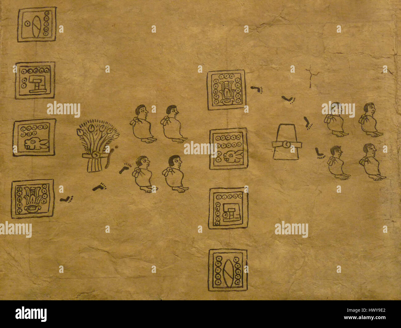 The Boturini Codex, an important pre-Columbian manuscript, presents an ...