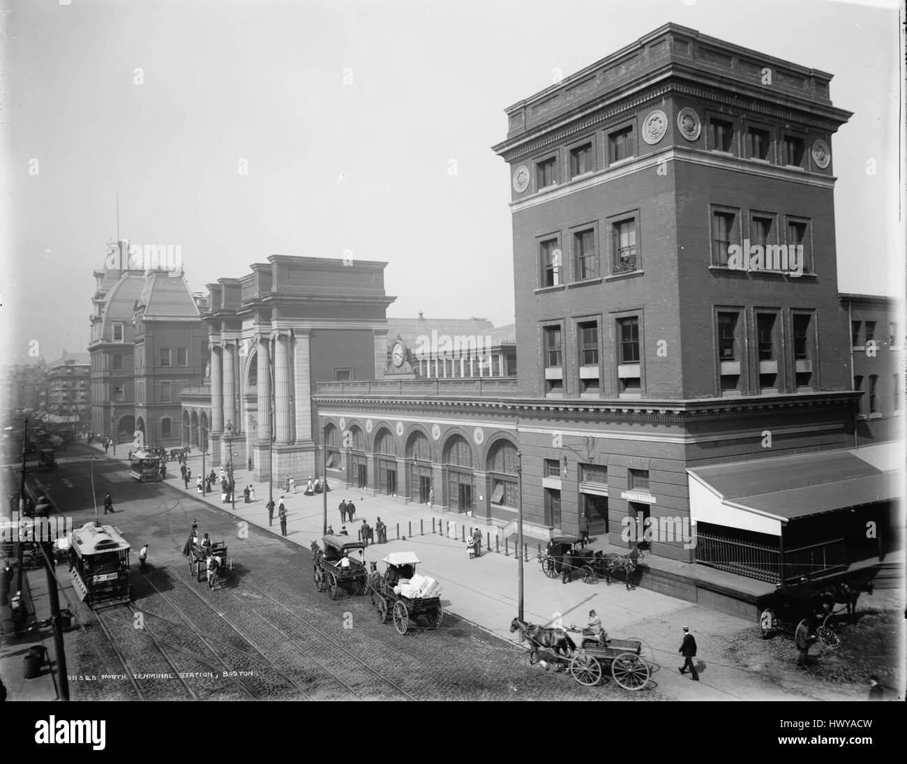 The 1890s view of North Station in Boston captures the architectural ...