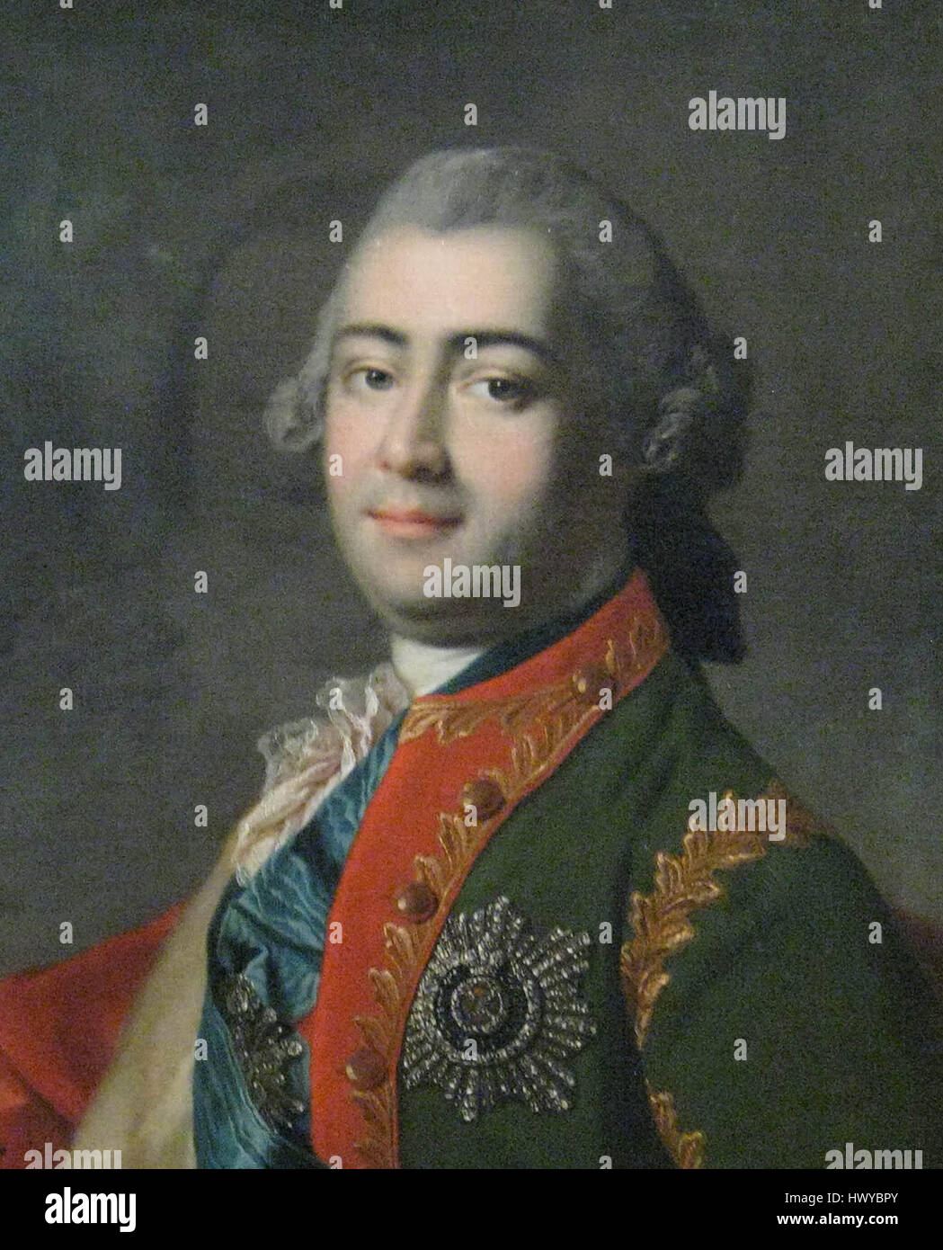 A.G.Razumovsky by anonymous (1770s, GIM) detail Stock Photo - Alamy