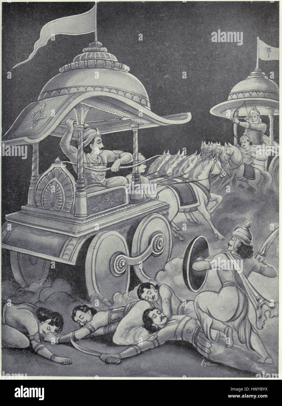 The 'Battle between Bhisma and Bhima' depicts a significant moment from ...