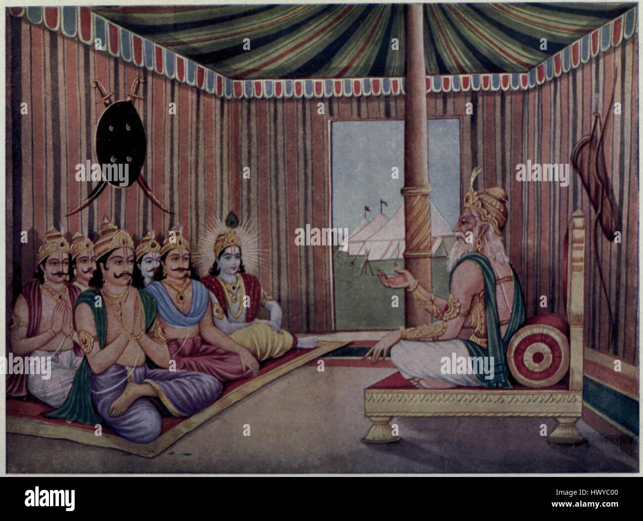 Bisma, a character from the epic Mahabharata, reveals the secret of his ...