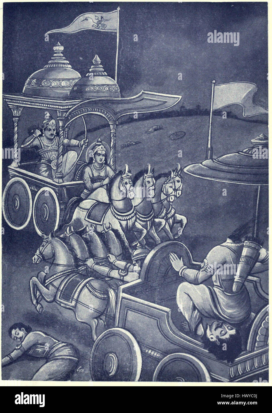 Arjuna cuts head of Mitrasena Stock Photo - Alamy