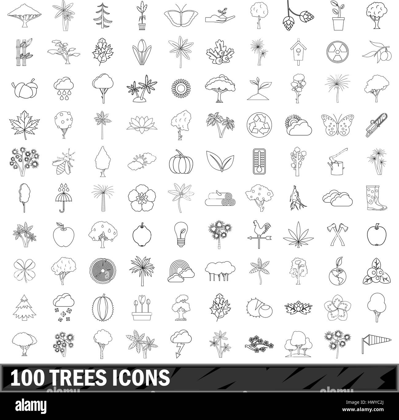 100 Trees Stock Vector Images - Alamy