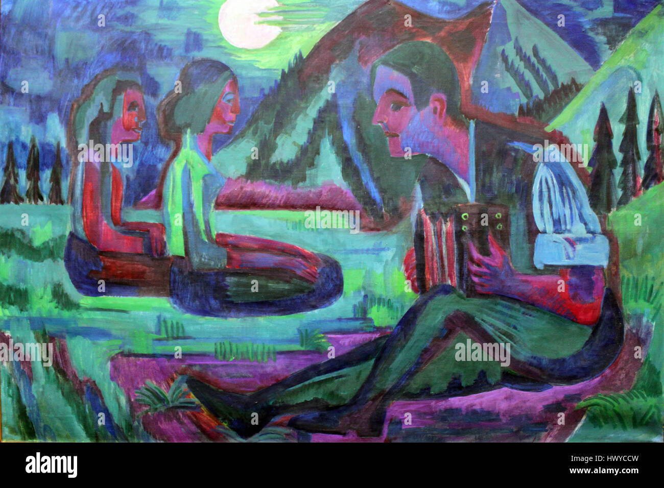 'Handorgler in Mondnacht' (Accordion Player in Moonlight) by Ernst ...