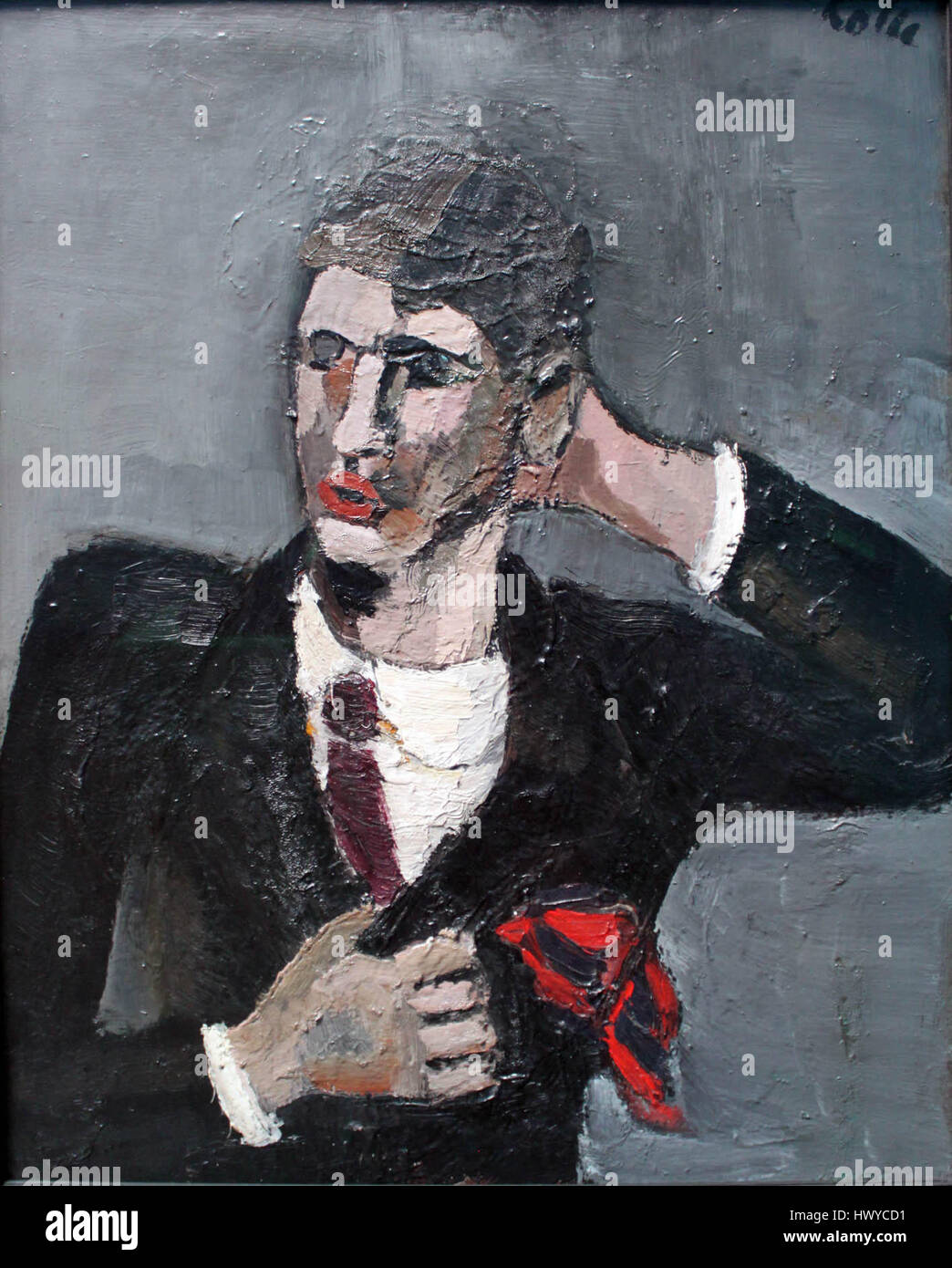 '1930 Kolle Selbstbildnis' is a self-portrait from 1930, reflecting the artist’s emotional ...