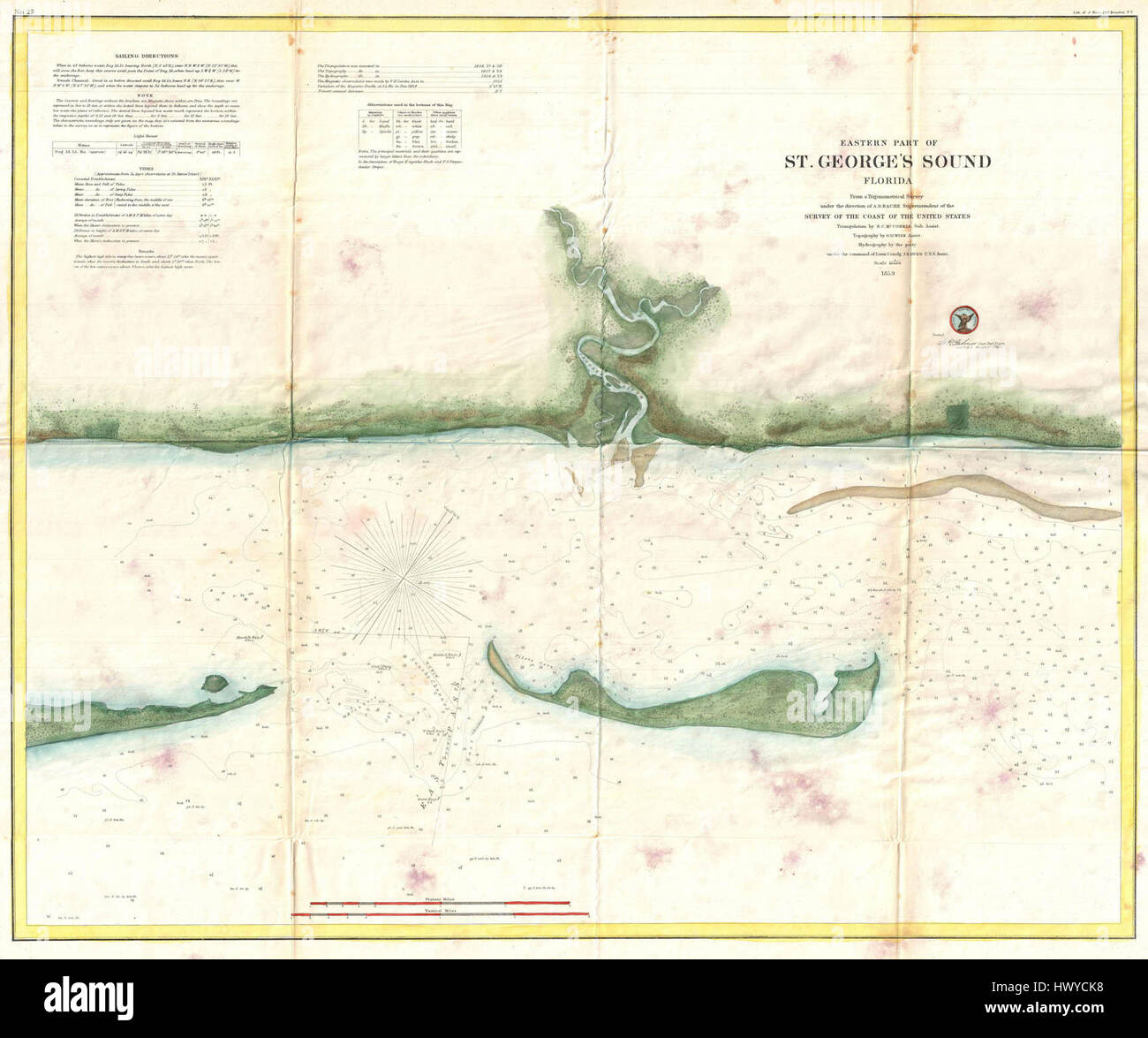 U s coast survey map of the florida panhandle hi-res stock photography ...