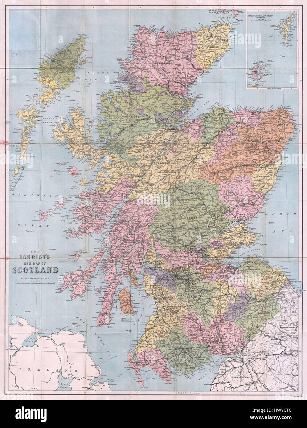 This 1892 map of Scotland provides a detailed view of the country's ...