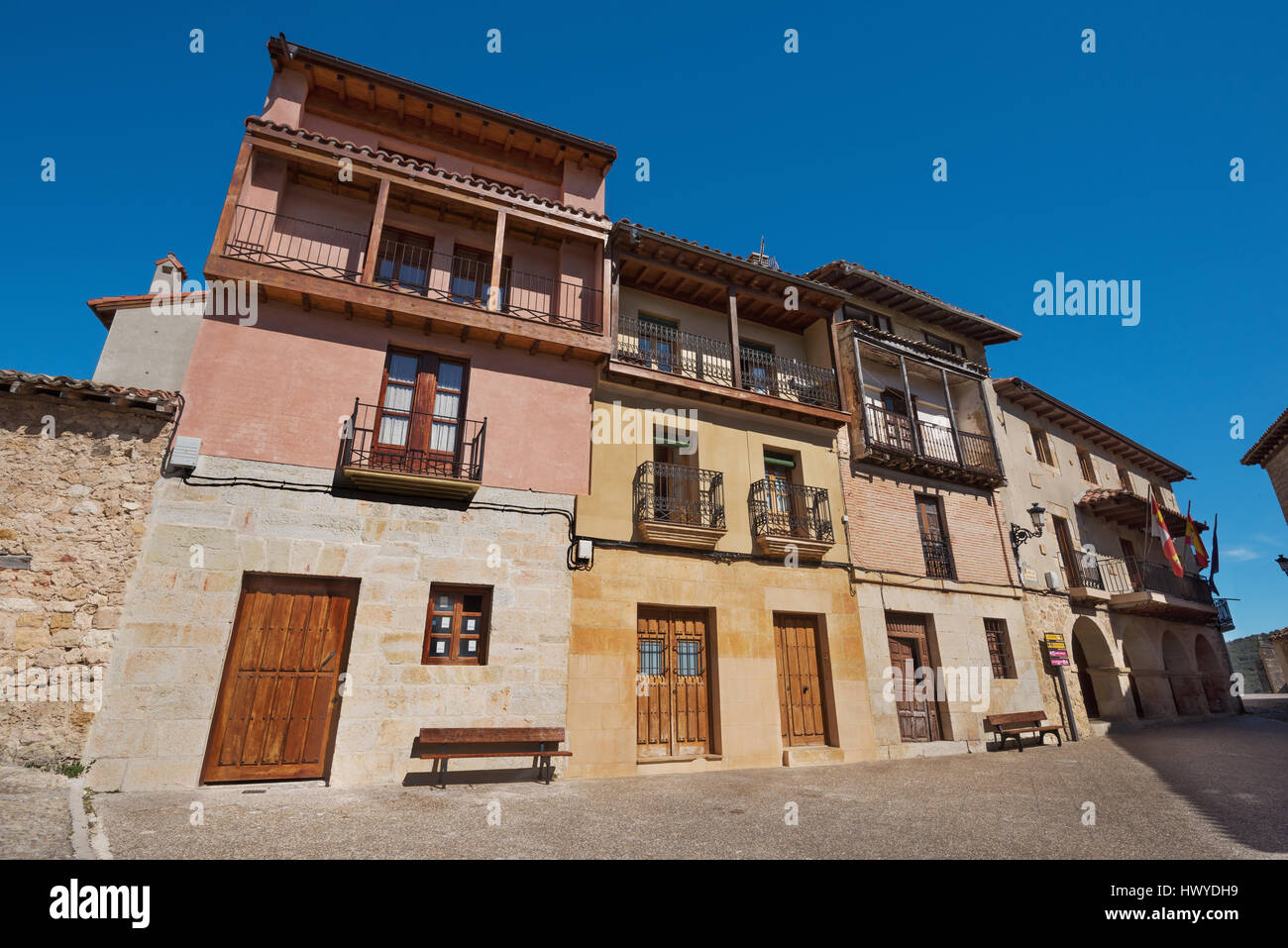 Frias medieval village houses in Burgos, Castilla y Leon, Spain Stock ...