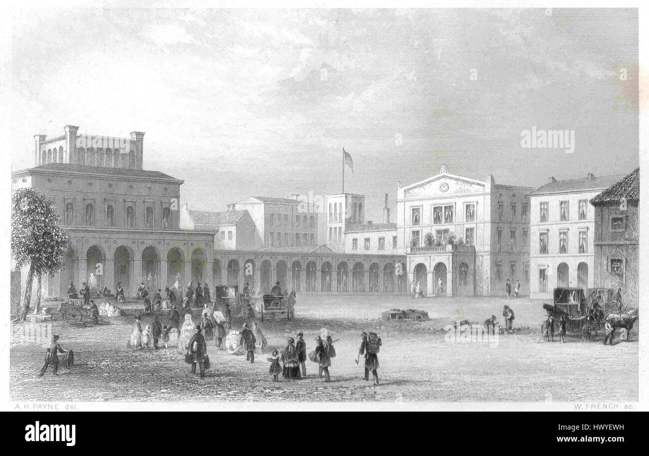 The Berlin Potsdamer Bahnhof around 1850 is an iconic representation of ...