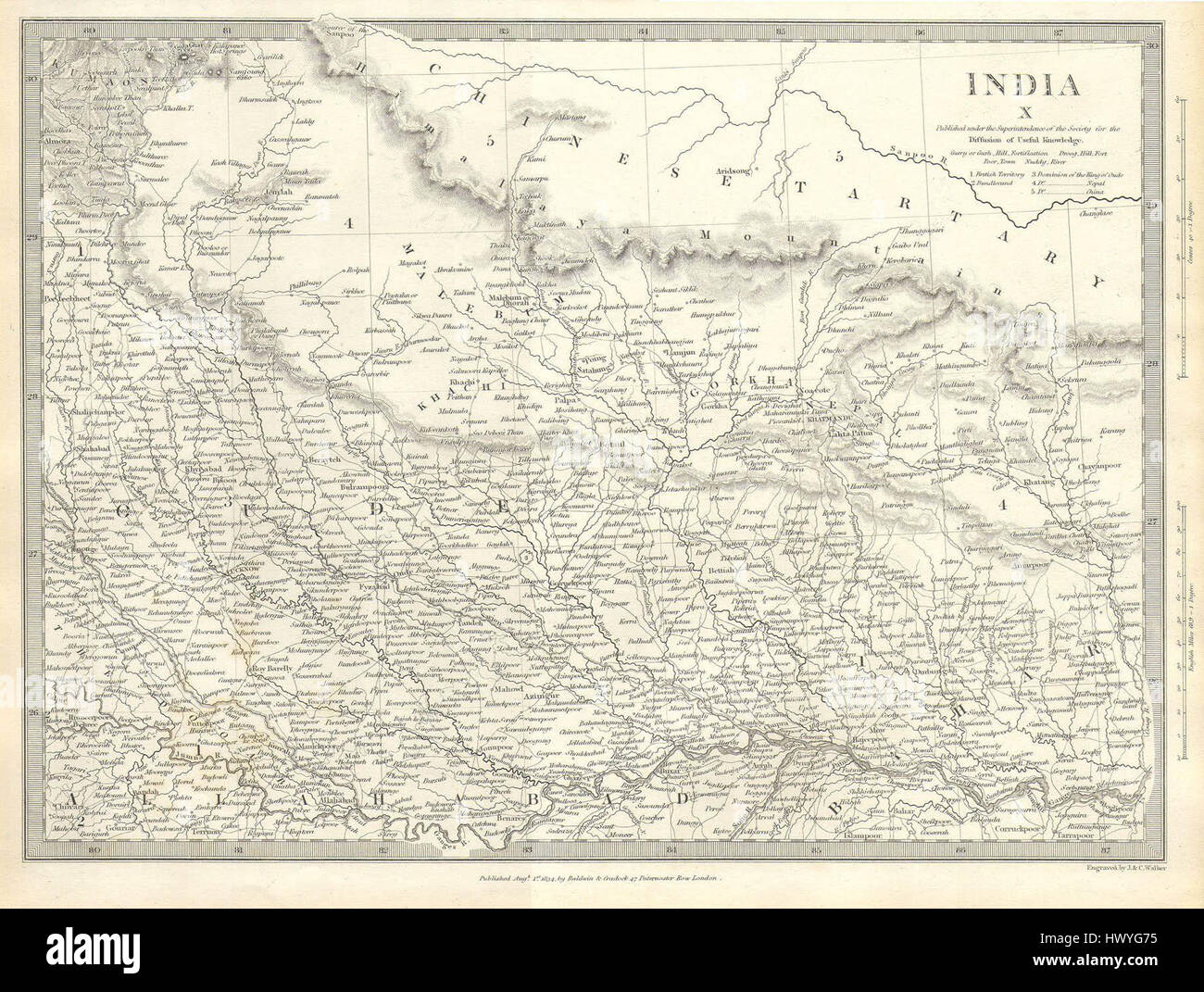 Historical nepal map hi-res stock photography and images - Alamy