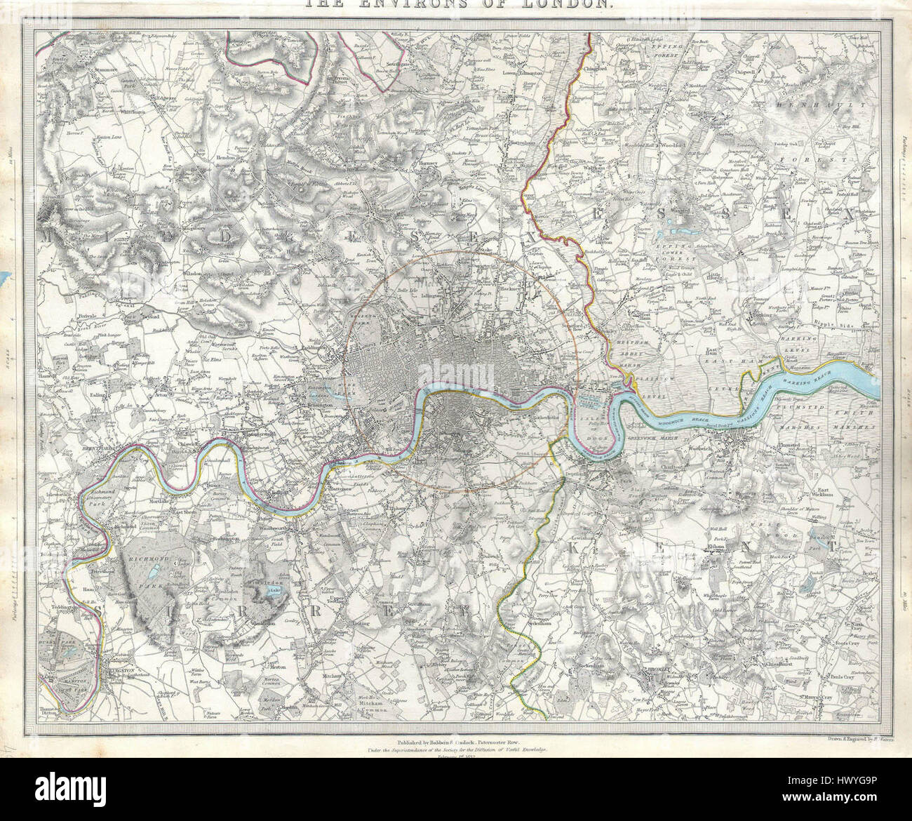 Map of london 19th century hi-res stock photography and images - Alamy