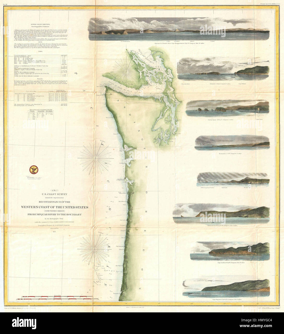 The 1855 U.S. Coast Survey Map of Washington and Oregon provides ...