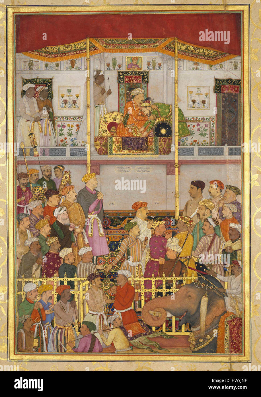 This painting by Balchand depicts a significant moment in Mughal ...