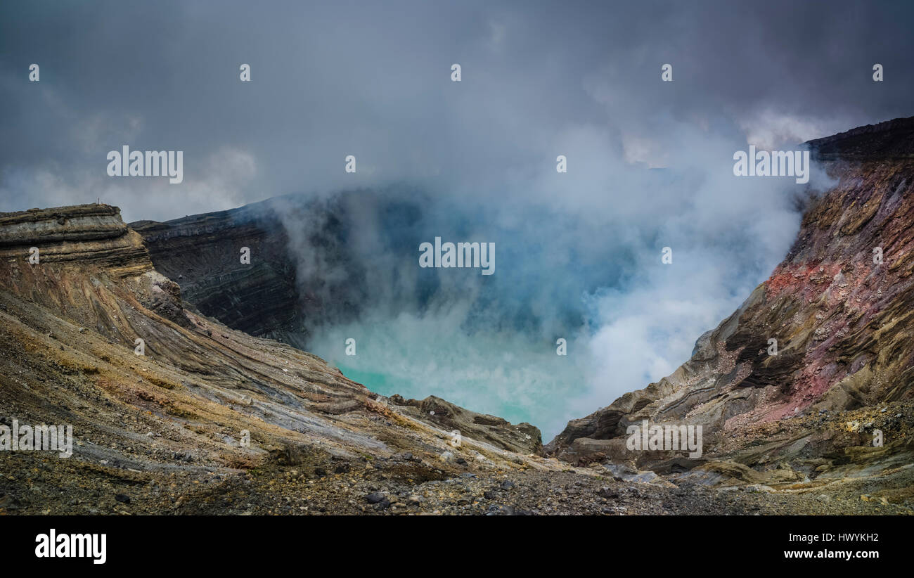 Mount Aso active volcano on the island of Kyushu, southern Japan Stock ...