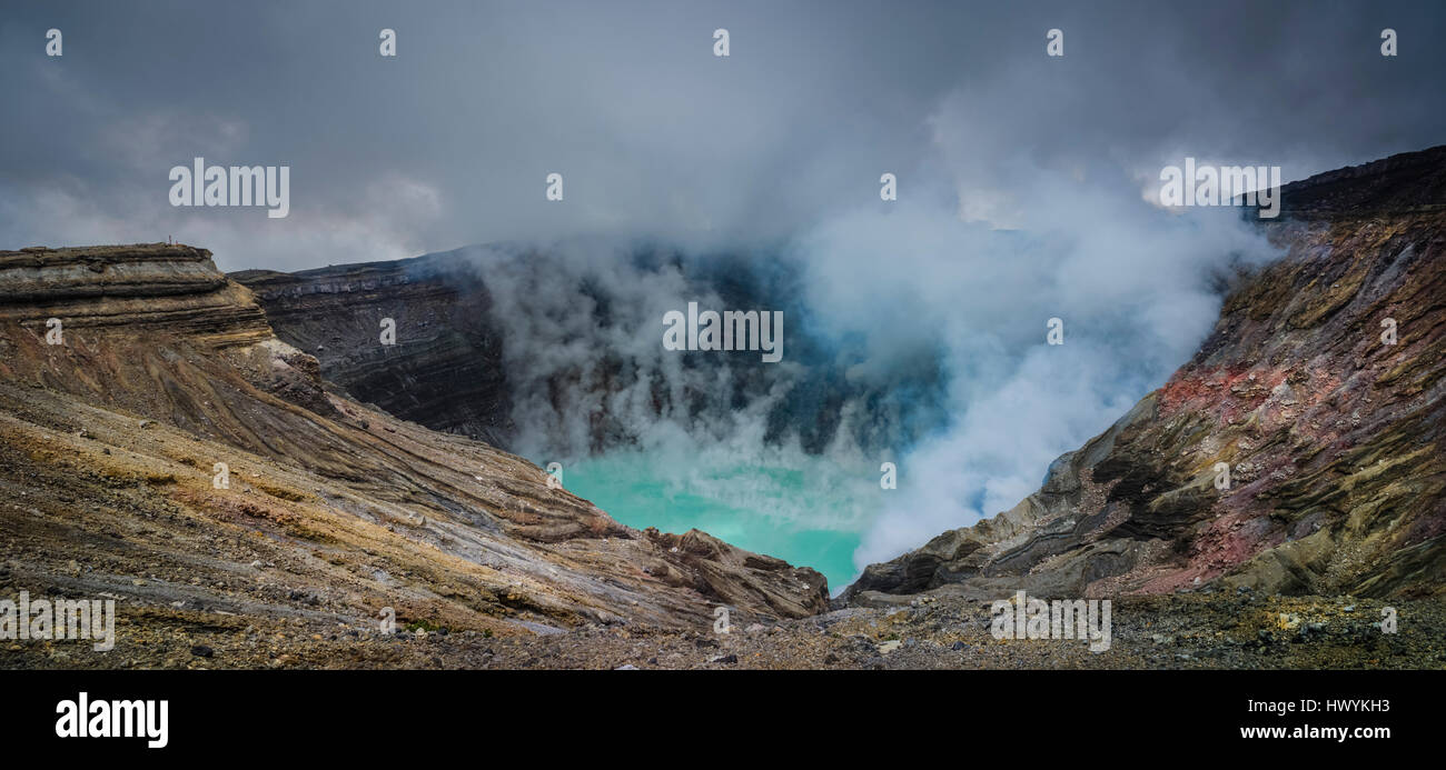 Mount Aso active volcano on the island of Kyushu, southern Japan Stock ...