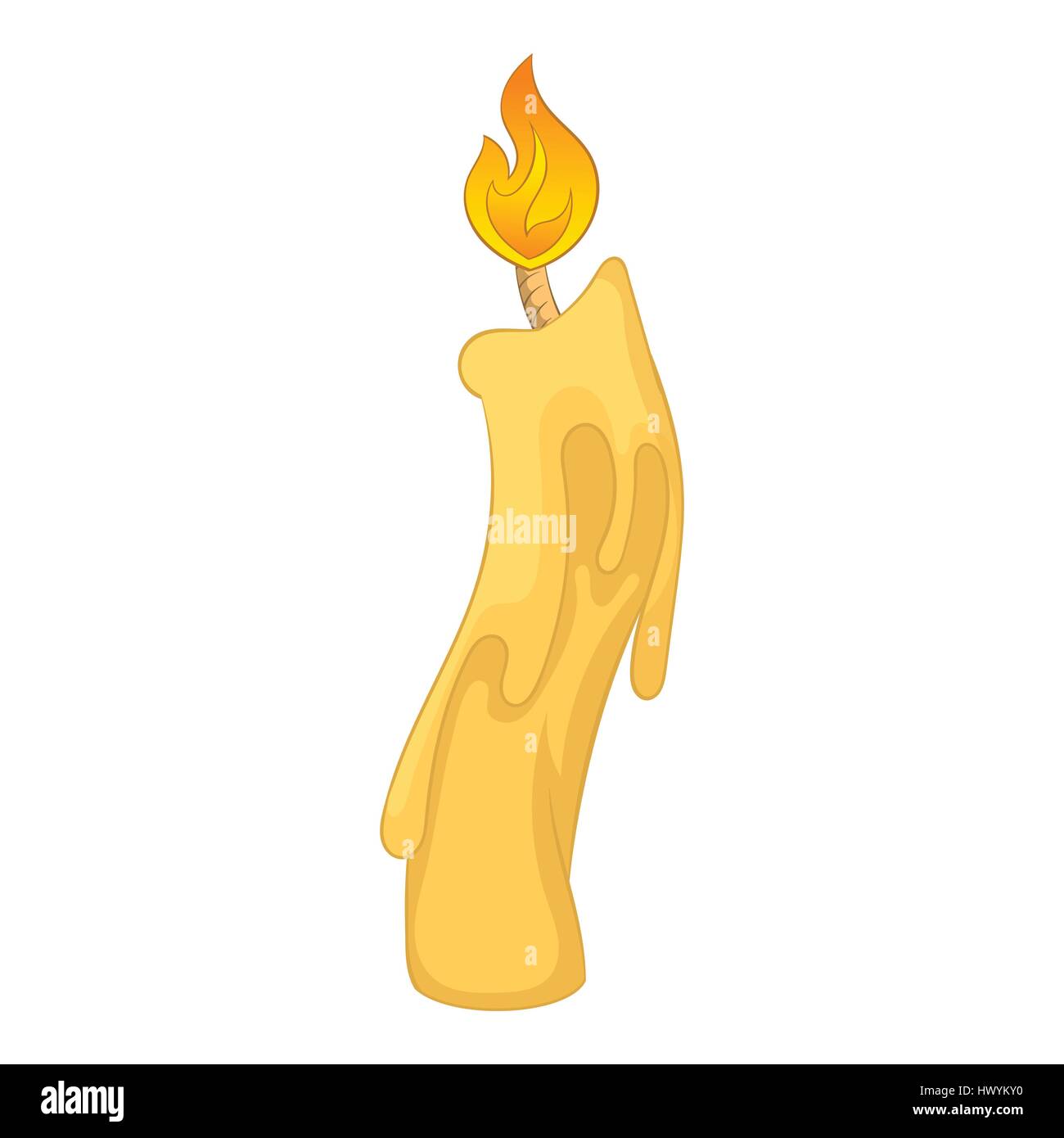 Candle with dripping wax icon, cartoon style Stock Vector Image & Art ...
