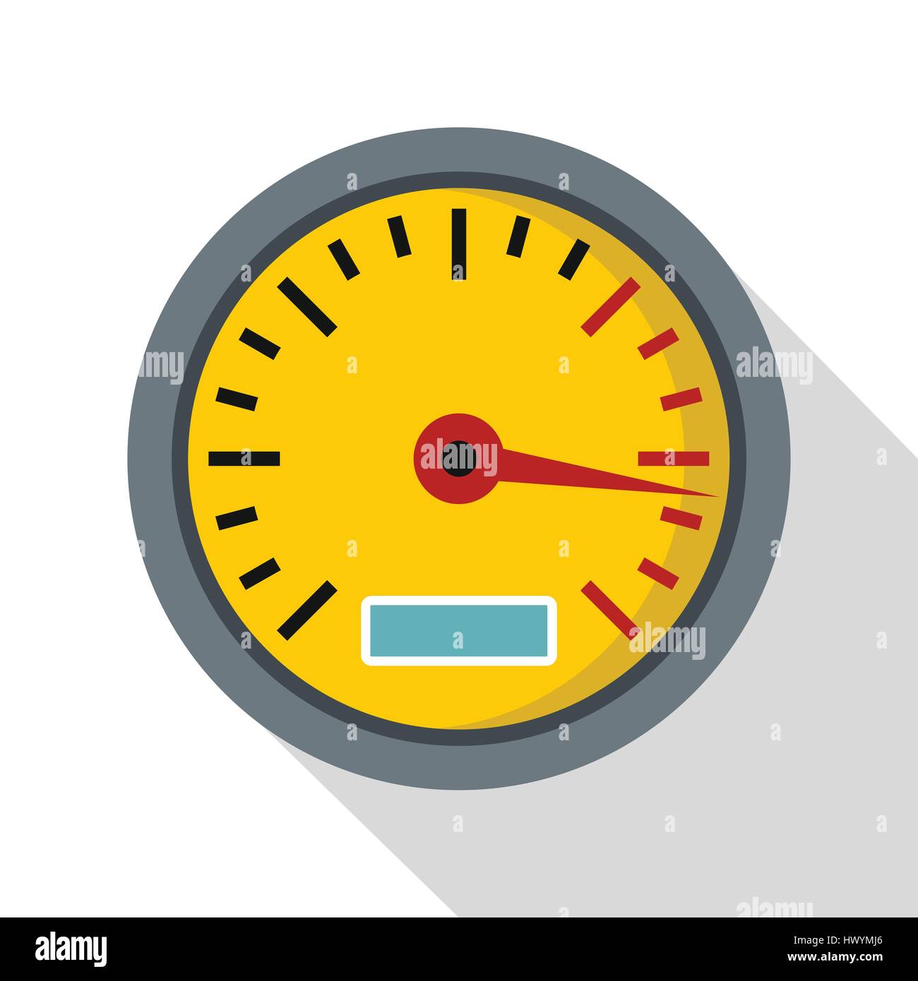Yellow speedometer icon, flat style Stock Vector Image & Art - Alamy