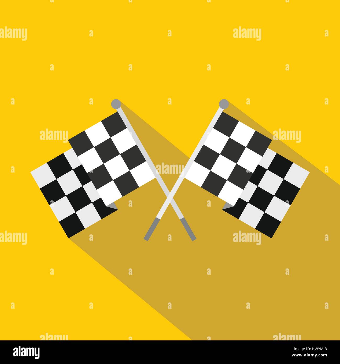 Crossed chequered flags icon, flat style Stock Vector Image & Art - Alamy