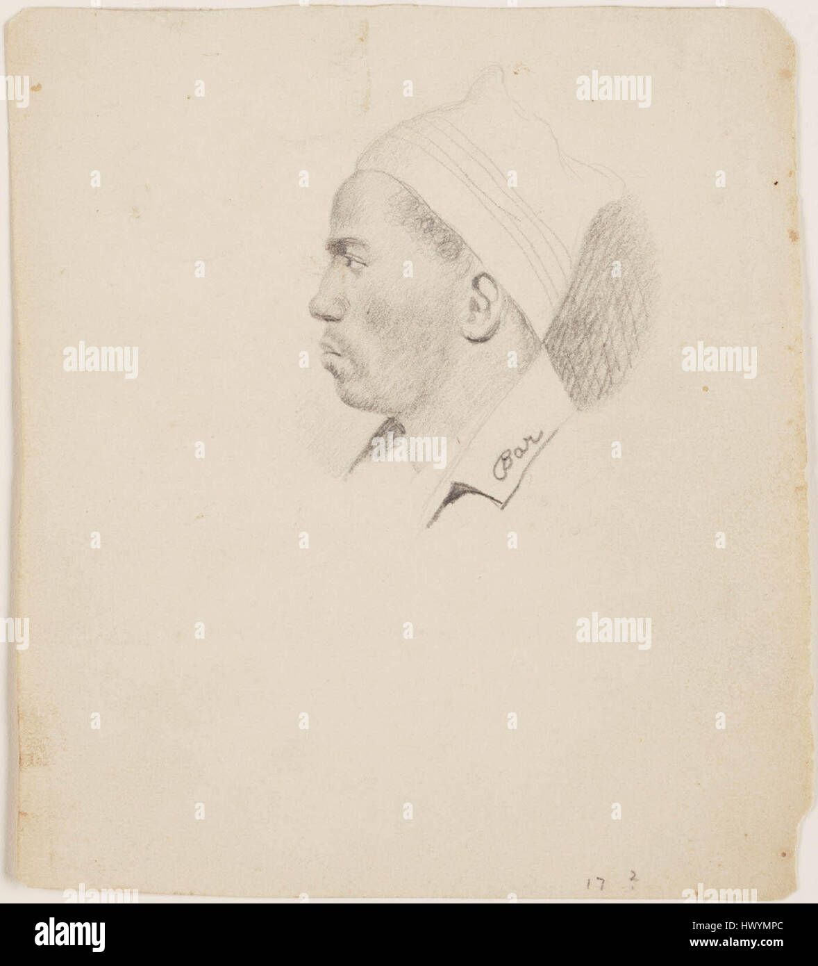 A historical image depicting three prisoners from the Amistad case, a ...