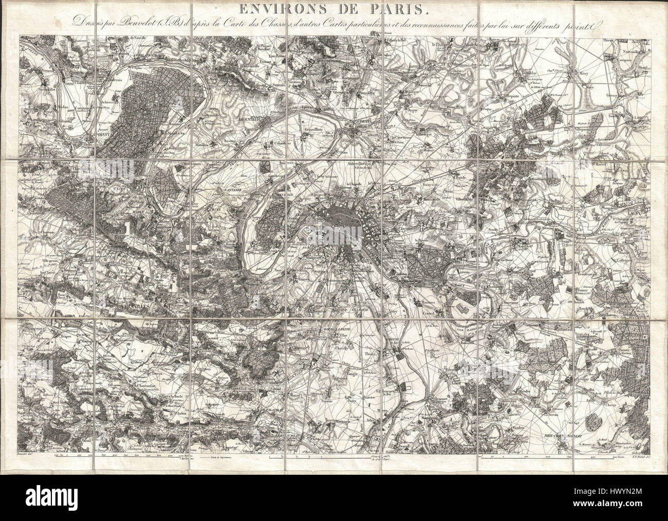 Map of paris 1850 hi-res stock photography and images - Alamy