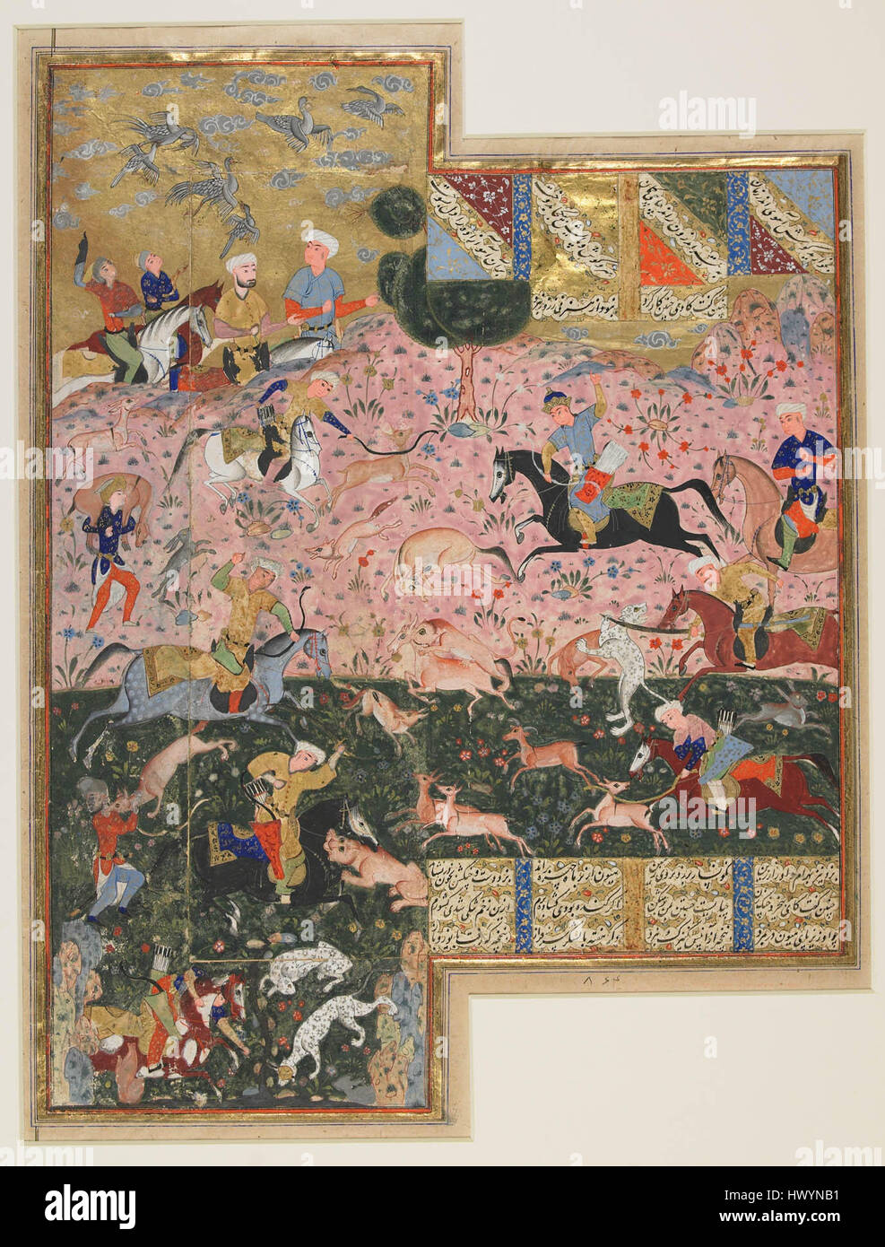 'Bahram Gur hunting' depicts a scene from Persian mythology, showcasing ...