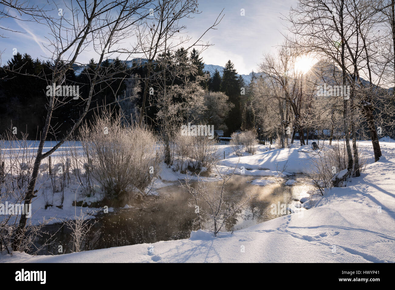 Germany, Bavaria, Fischen im Allgaeu, winter landscape Stock Photo - Alamy