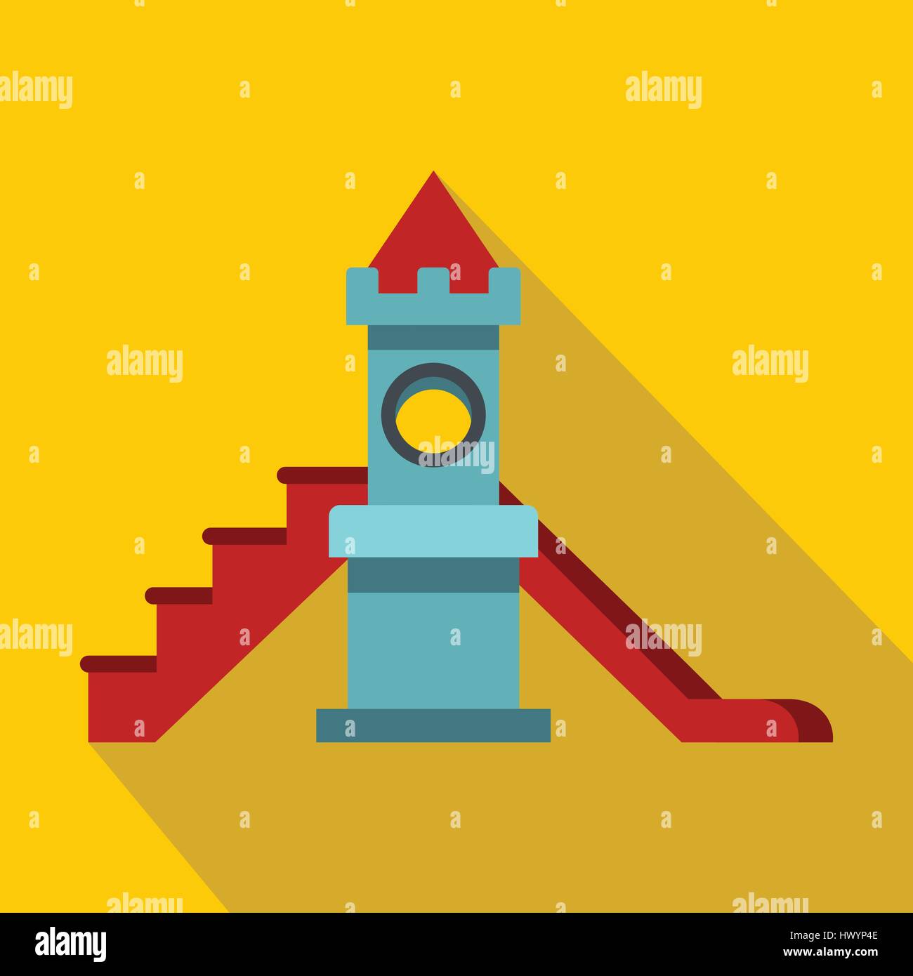 Colorful playground slide icon, flat style Stock Vector Image & Art - Alamy