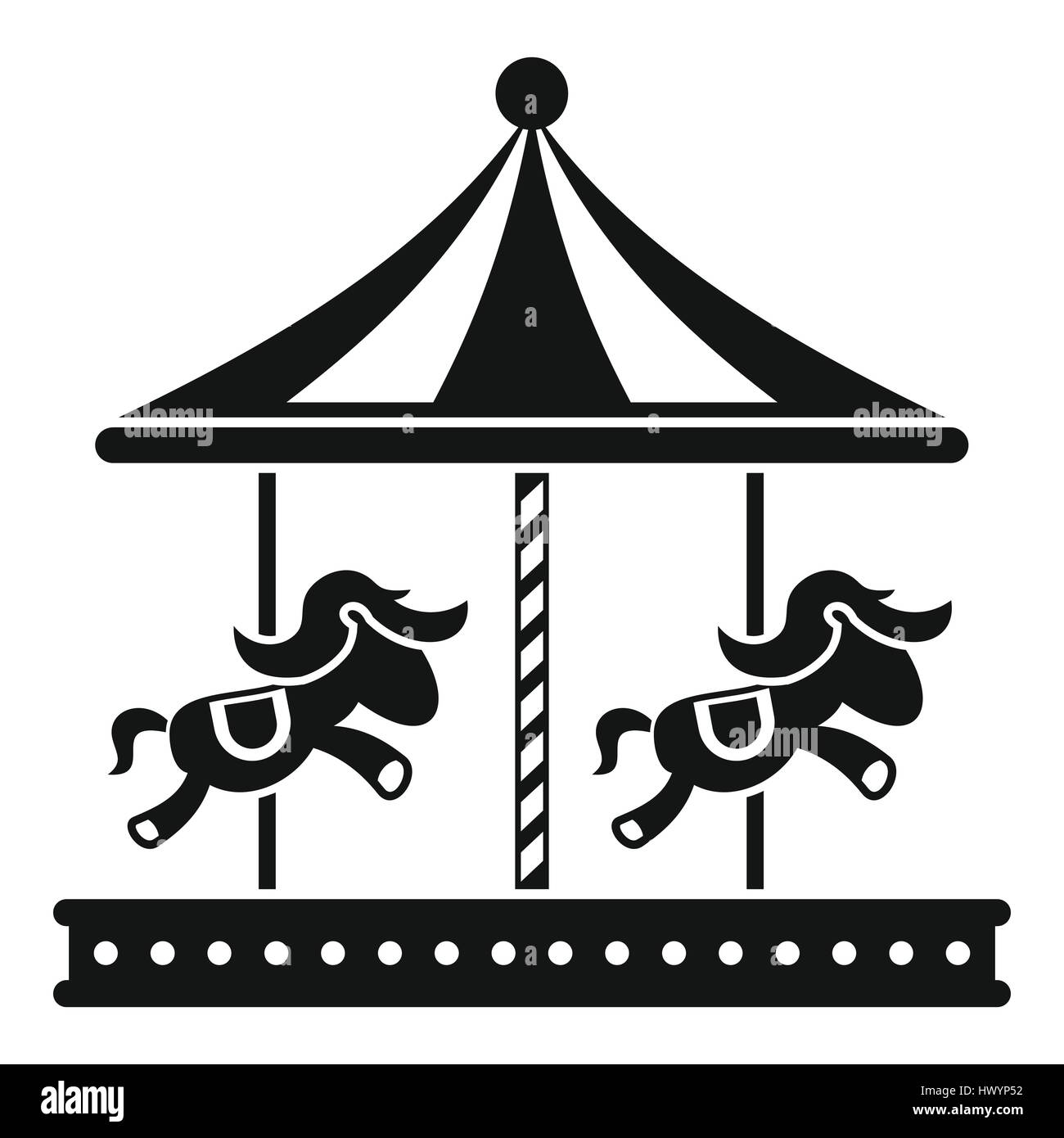 Merry go round horse ride icon, simple style Stock Vector Image & Art ...